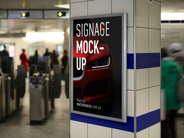 Subway Station Billboard Mockup - Mockup Love