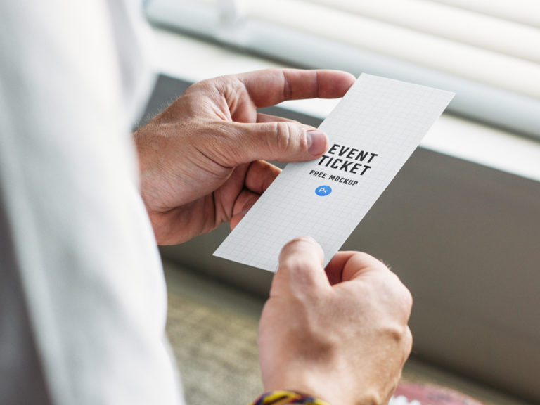 Event Ticket in Hand Mockup - Mockup Love