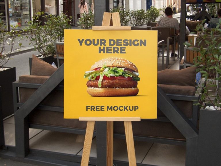 Outdoor Advertising Stand Board Mockup - Mockup Love