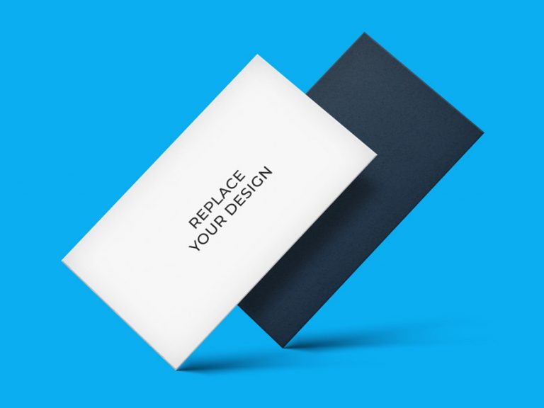 Floating Business Cards Mockup - Mockup Love