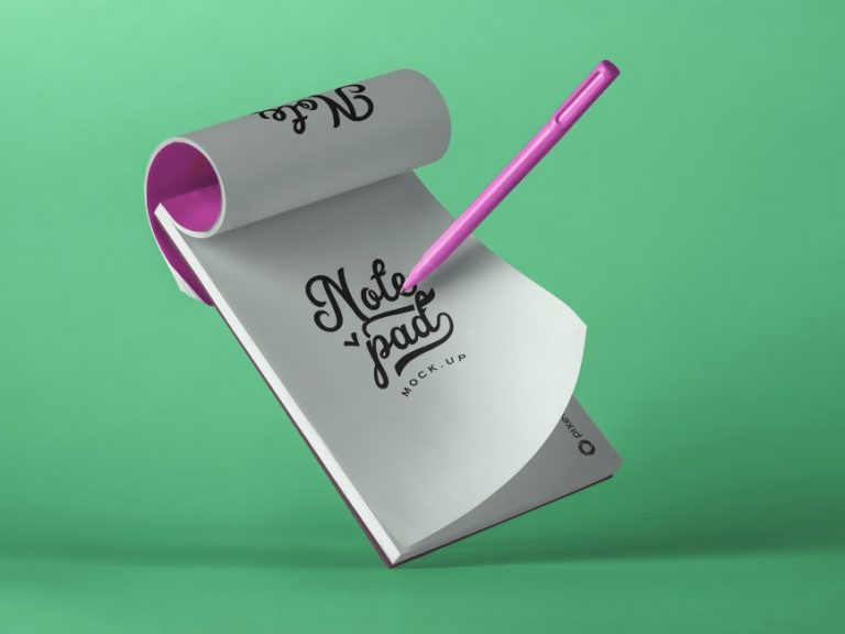 Floating Notebook Mockup - Mockup Love