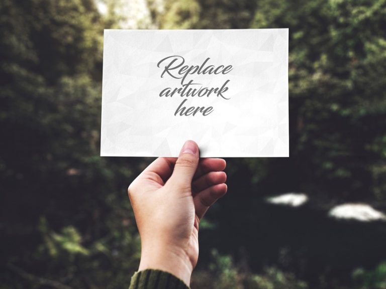 Hand Holding Postcard Mockup - Mockup Love