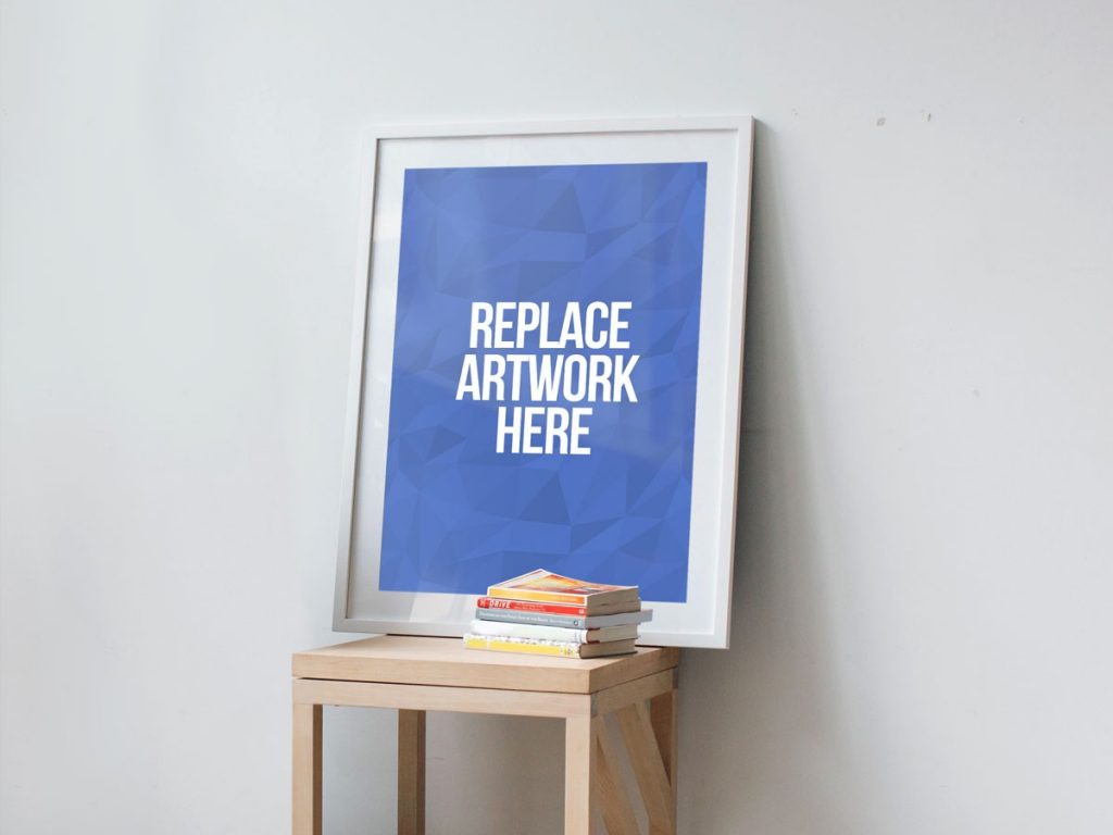 Photo Frame on Small Table Mockup - Mockup Love