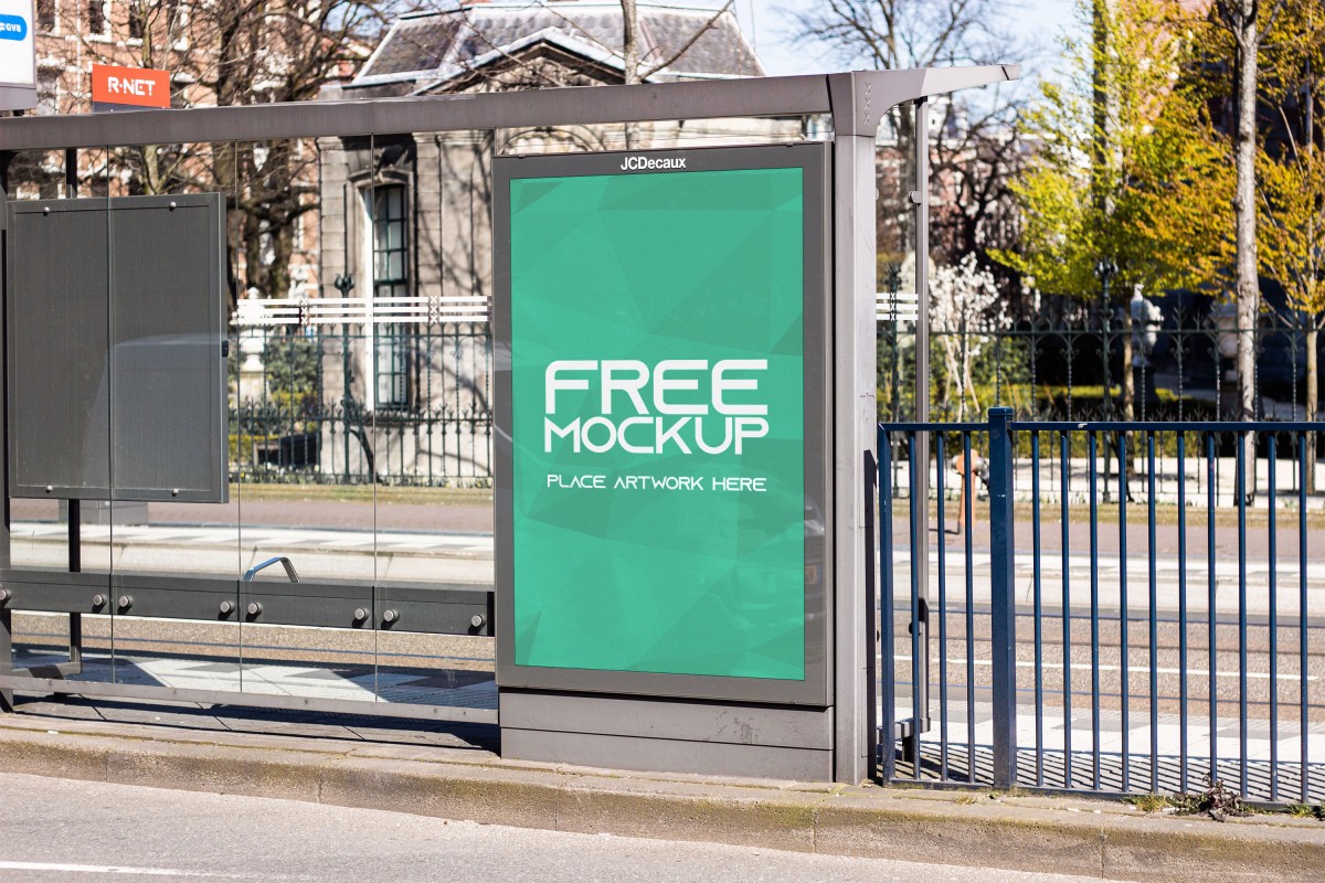 Daylight Bus stand poster mockup - Mockup Love