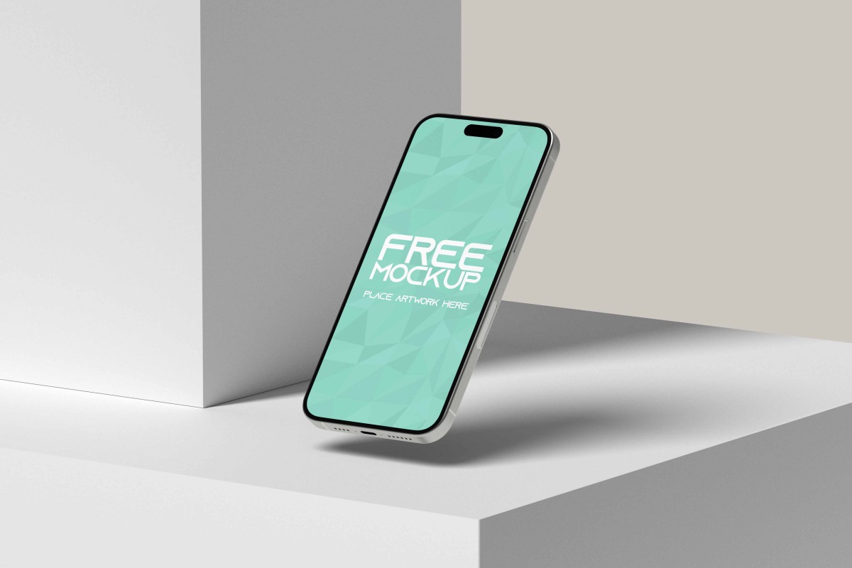 Floating Iphone 15 Pro Max Mockup - Mockup Love