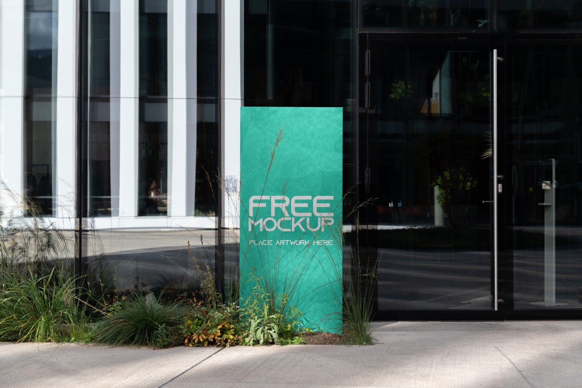 Outdoor Stand Signboard Mockup - Mockup Love