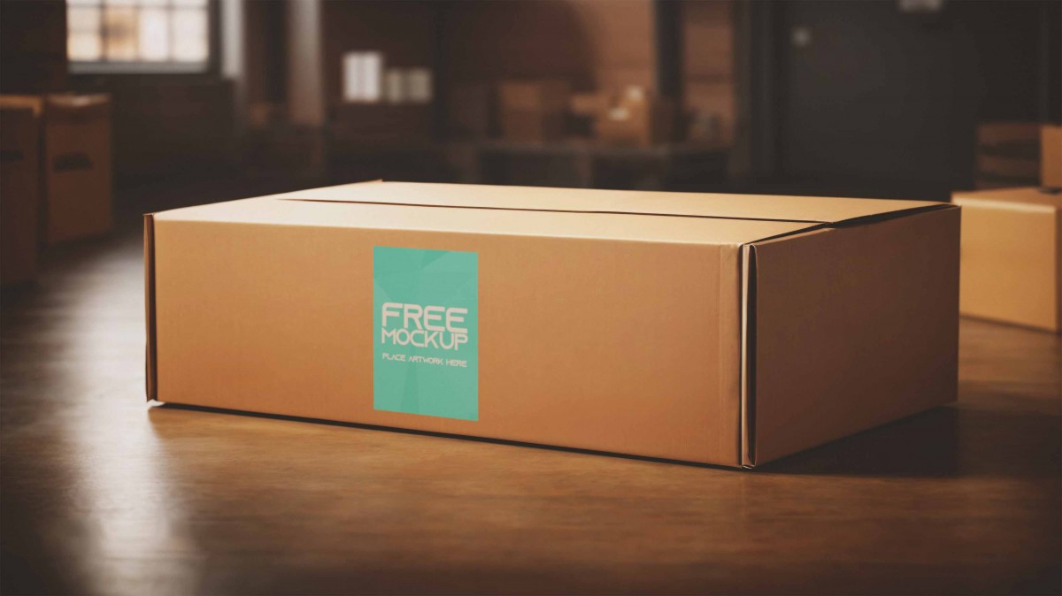 Rectangular shipping box mockup - Mockup Love