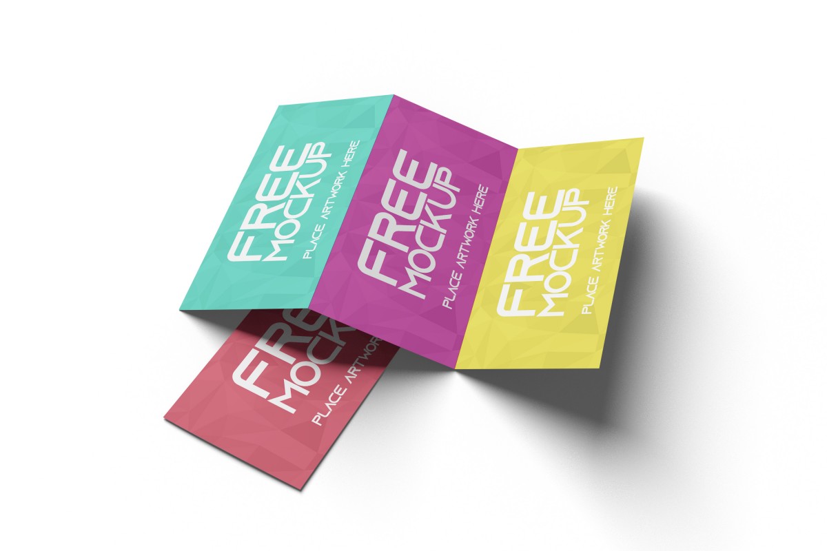 Zig zag trifold brochure mockup - Mockup Love