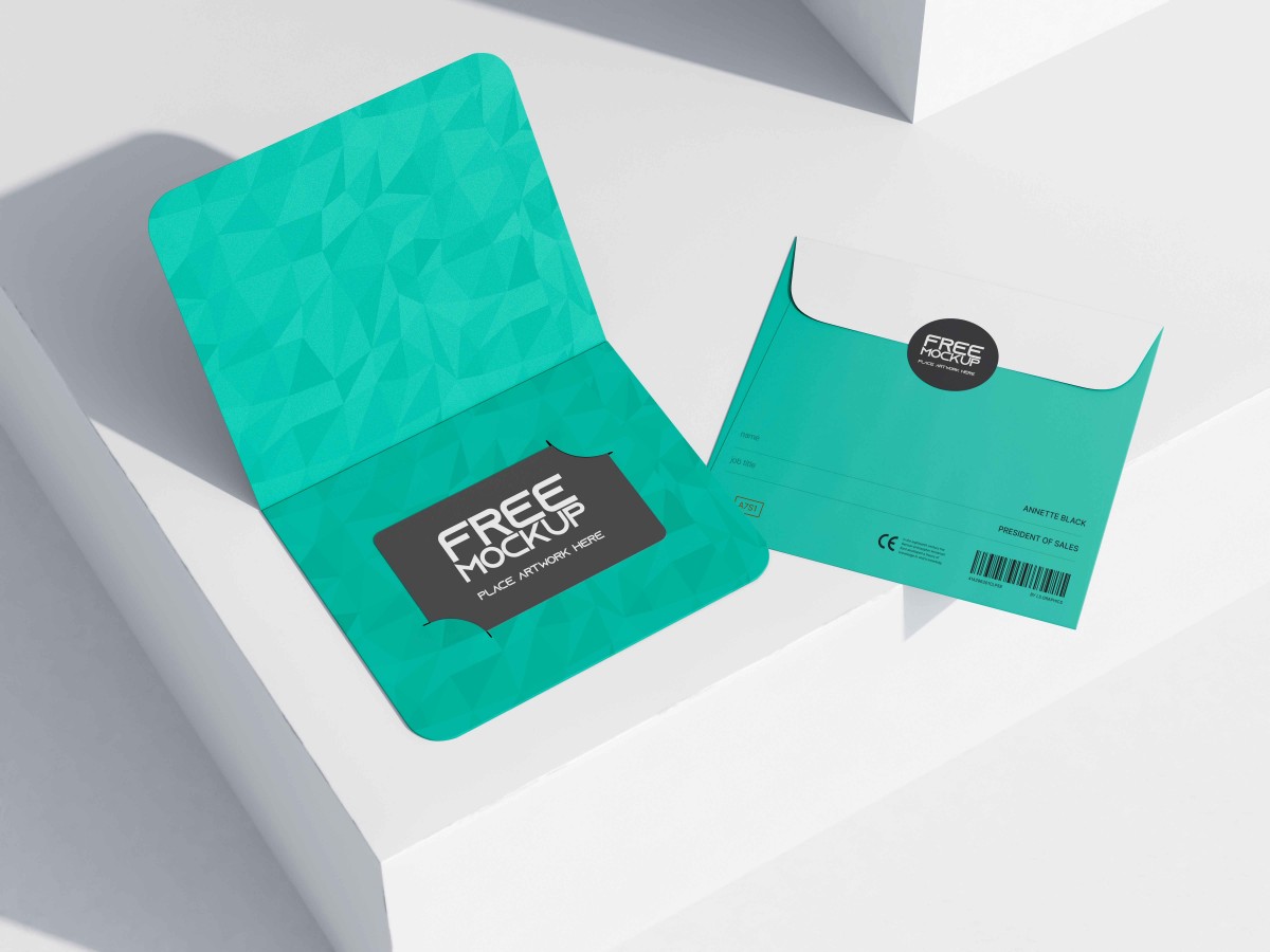 Envelop and plastic card mockup - Mockup Love